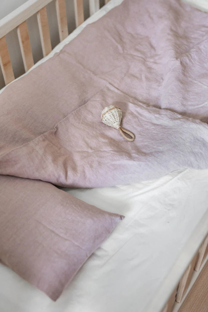 Cot Linen Duvet Set | Dusky Pink – The Foxes Den