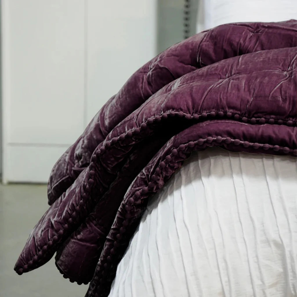 Cruz Velvet Comforter | Aubergine – The Foxes Den