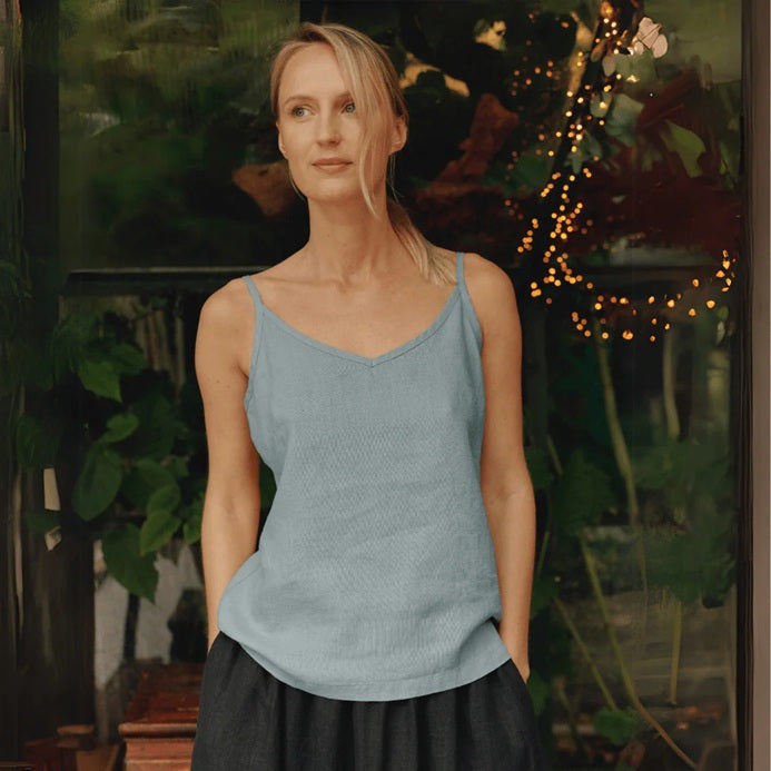 Linen Singlet Top - Allure – The Foxes Den