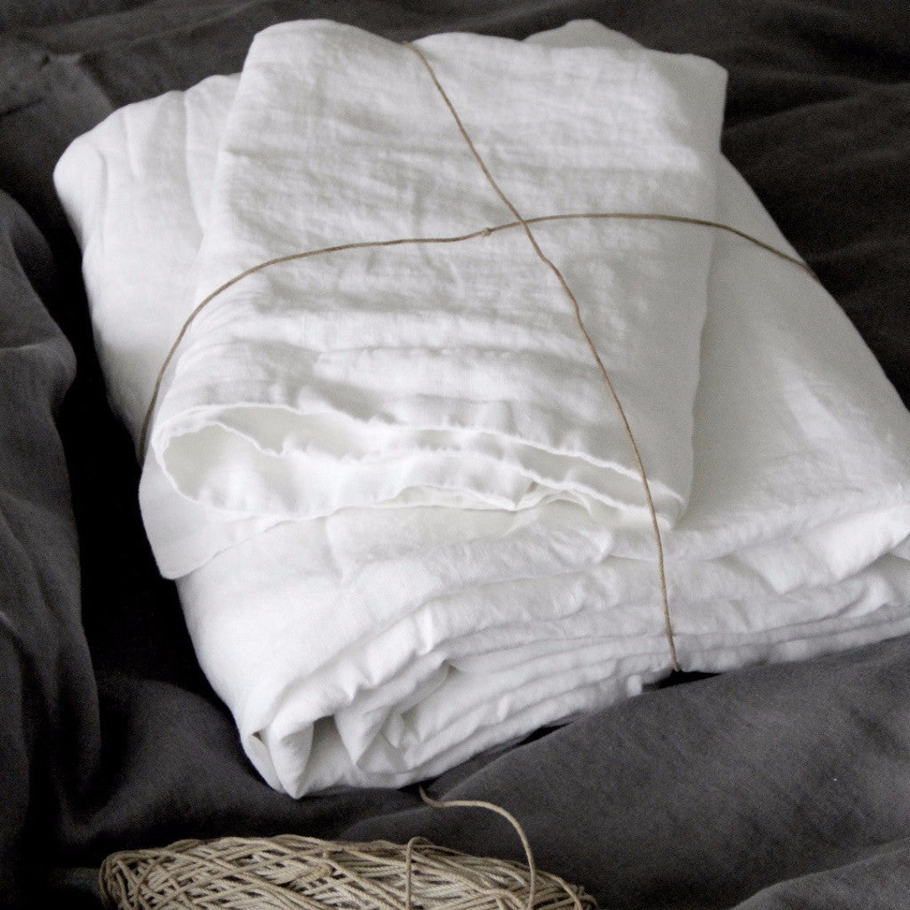 Pure White Linen Sheet set - Made in Europe – The Foxes Den